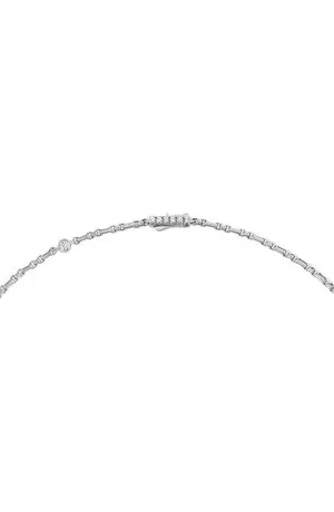 CRISLU Box Chain Necklace - Pure Platinum/clear Stone