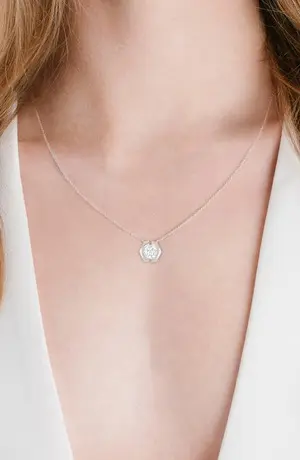 CRISLU Solara Zirconia Necklace - Pure Platinum/clear Stone