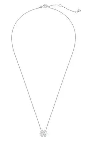 CRISLU Solara Zirconia Necklace - Pure Platinum/clear Stone