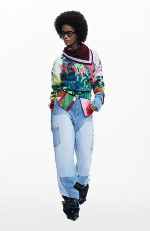 Desigual Splatter Print Crewneck Sweatshirt