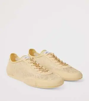 JIMMY CHOO Sunny F Suede And Lace Sneakers - Yellow