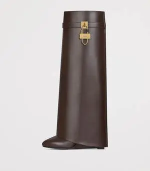 Givenchy Leather Shark Lock Knee-high Boots 90