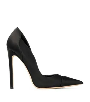JIMMY CHOO Brigitte 120 Satin Pumps - Black
