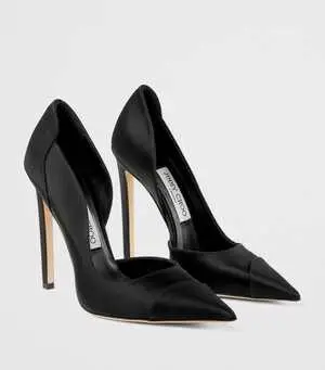JIMMY CHOO Brigitte 120 Satin Pumps - Black