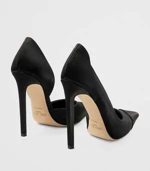 JIMMY CHOO Brigitte 120 Satin Pumps - Black