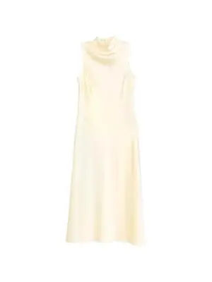 Patrizia Pepe Satin Midi Dress - Yellow