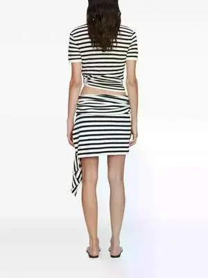 Christopher Esber Stripe Knit Ruched Top - White