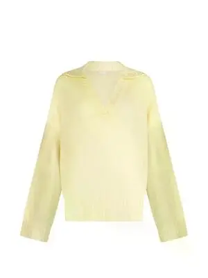 Liu Jo V-neck Logo Sweater - Yellow