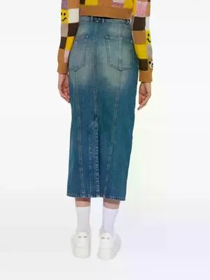 Moschino Label Denim Midi Skirt