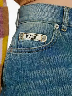 Moschino Label Denim Midi Skirt