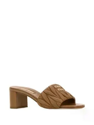 Miu Miu Quilted Heeled Leather Sandals