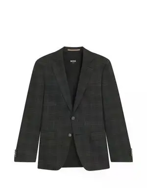 BOSS Buttoned Check Suit Jacket - Grey