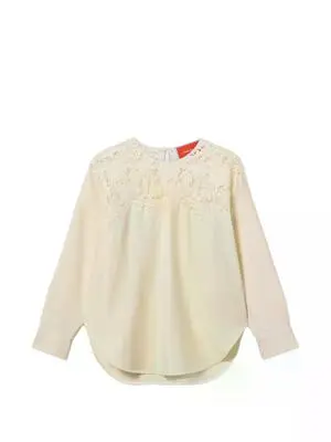 La DoubleJ Lace-paneled Blouse