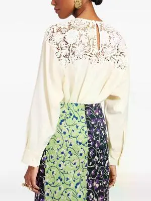 La DoubleJ Lace-paneled Blouse