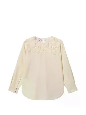 La DoubleJ Lace-paneled Blouse