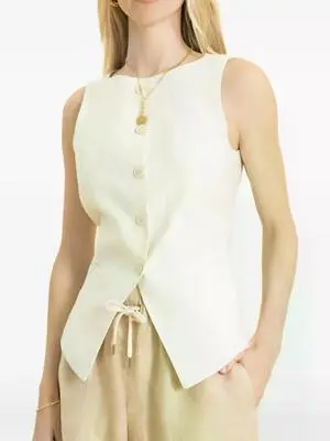 Eleventy Boat-neck Button Top