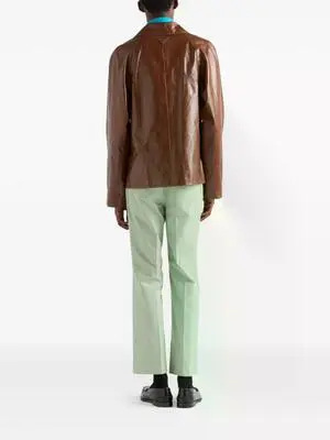 Prada Leather Blouson Jacket - Brown