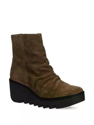 Fly London Side-zip Wedge Boots - Brown