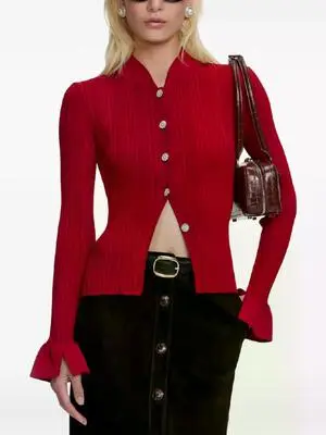 SELF-PORTRAIT Ribbed Button Cardigan