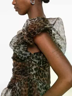 GANNI Animal-print Midi Dress