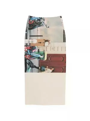 Issey Miyake Graphic-print Midi Skirt