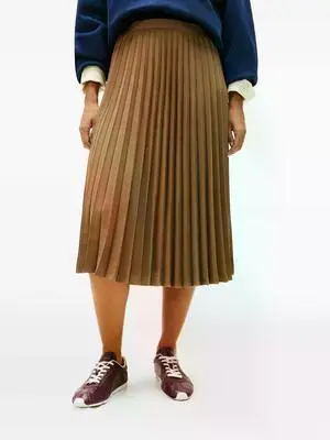 Tommy Hilfiger Pleated Midi Skirt - Brown