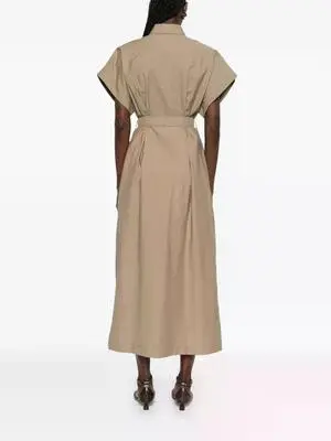 Brunello Cucinelli Pocket Belted Midi Dress - Neutrals