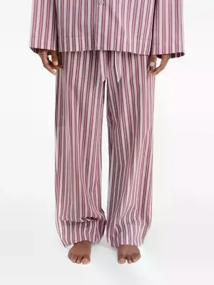TEKLA Striped Pajama Trousers - Red