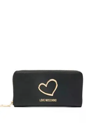 Moschino Heart Leather Wallet - Black