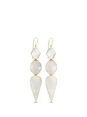 FREYA ROSE Warrioress Mother-of-pearl Drop Earrings - Gold