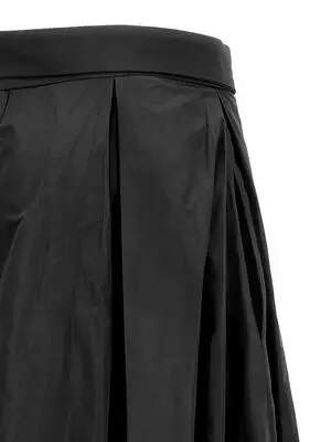 Pinko Long Wrap Taffeta Skirt With Bow Detail - Black