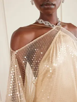TALLER MARMO Sza Sza Disco Feather-trimmed Gown
