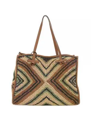 GIANNI CHIARINI Marcella Raffia Shoulder Bag