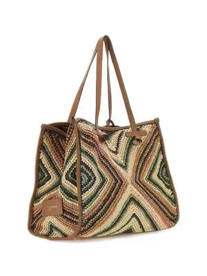 GIANNI CHIARINI Marcella Raffia Shoulder Bag