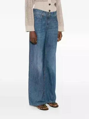 Brunello Cucinelli Embellished-detail Wide-leg Jeans