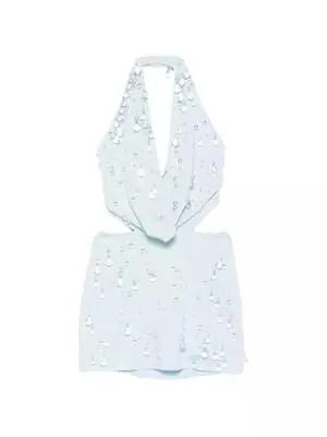 Cult Gaia Cutout Beaded Mini Dress - Blue