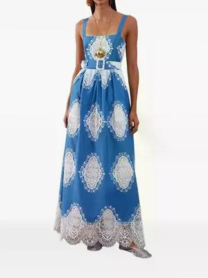 Borgo De Nor Nina Lace Belted Maxi Dress