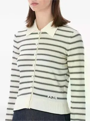 A.p.c. Striped Cardigan - White
