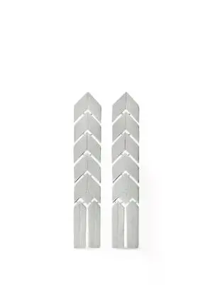 Bevza Spikelet Flat Earrings - Silver