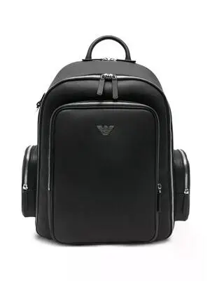 Emporio Armani Zipped Backpack - Black