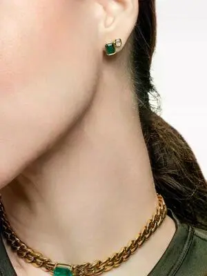 Shay Diamond And Emerald Stud Earrings - Gold