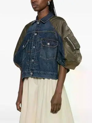 Sacai Buttoned Flap-pockets Denim Jacket - Blue