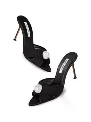 AQUAZZURA Mystery Mule Embellished Sandals - Black