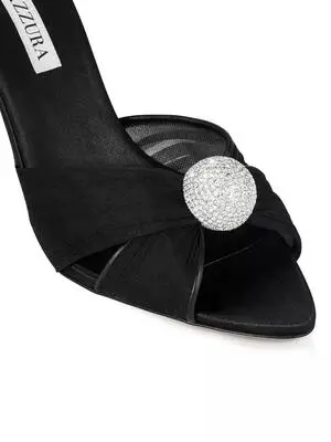 AQUAZZURA Mystery Mule Embellished Sandals - Black