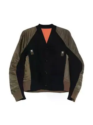 Sacai Paneled Buttoned Bomber Jacket