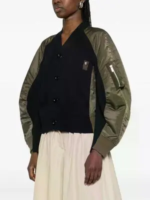 Sacai Paneled Buttoned Bomber Jacket