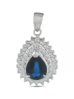 LB EXCLUSIVE Diamond And Sapphire Platinum Pendant - Silver