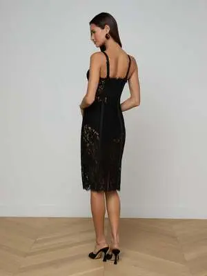 L'Agence Jennifer Lace Midi Dress