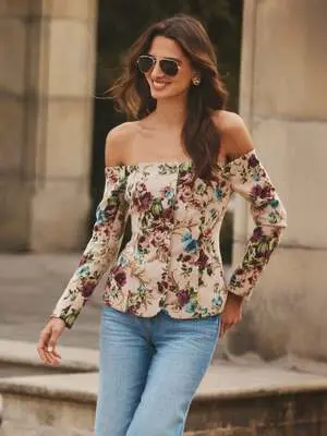 L'Agence Alice Floral Tapestry Blazer Top