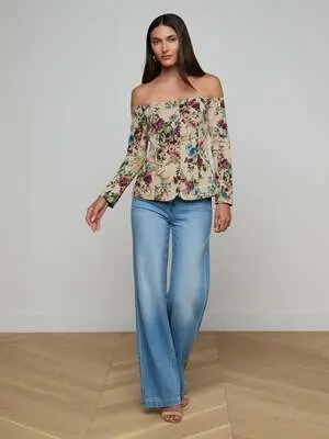L'Agence Alice Floral Tapestry Blazer Top